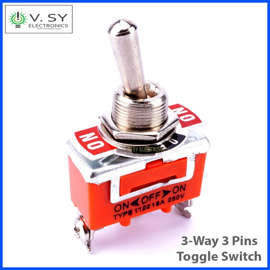 Heavy Duty ON OFF ON 3 PINS 3 Way Metal Toggle Rocker Switch 15A up to ...