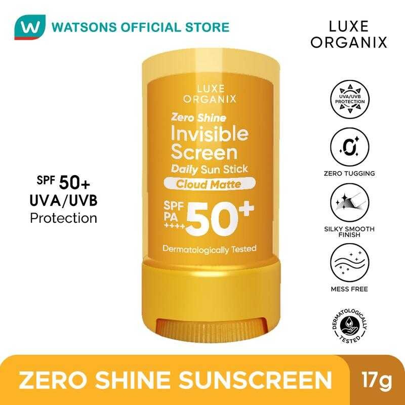 LUXE ORGANIX Zero Shine Invisible Screen Daily Sun Stick SPF 50 17G ...