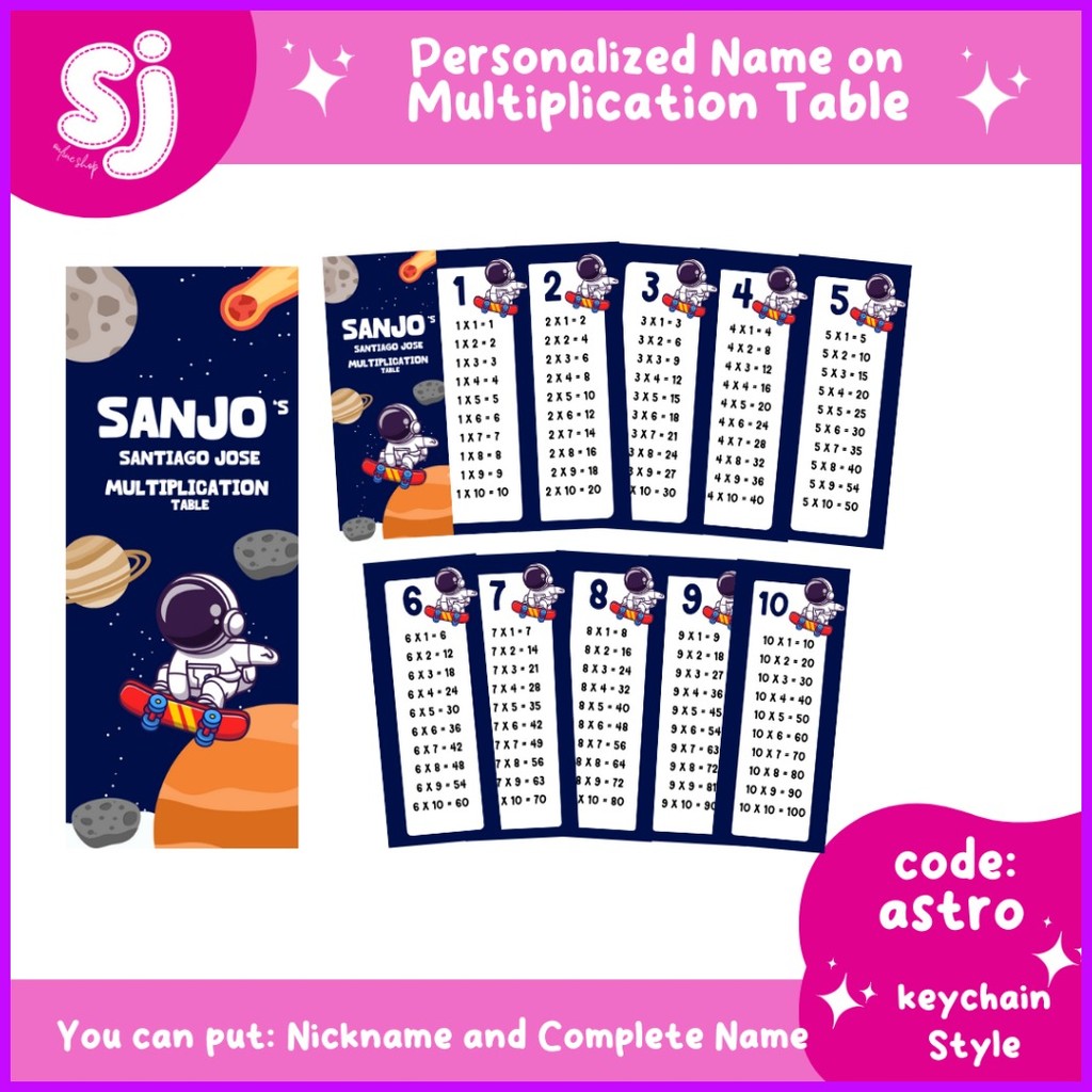 Personalized Name Multiplication Table for Kids | Shopee Philippines