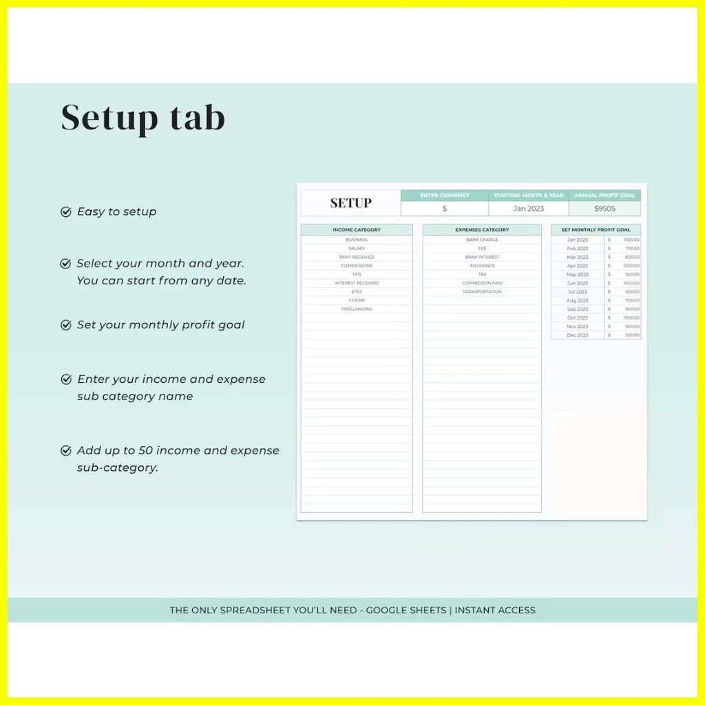Easy Bookkeeping Spreadsheet Template, Small Business Bookkeeping ...