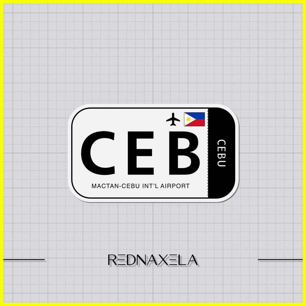 Vinyl Sticker Mactan-Cebu International Airport Code CEB Sign Sticker ...