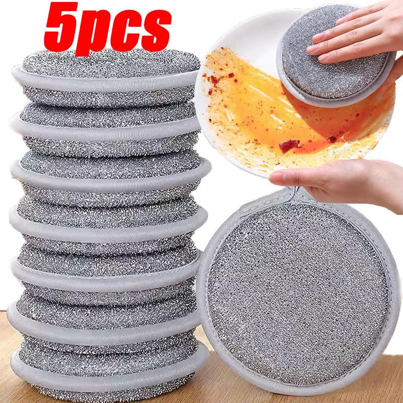 1/3/5Pcs Double Sided Round Dish Sponge / Multi Purpose Dish Pad ...