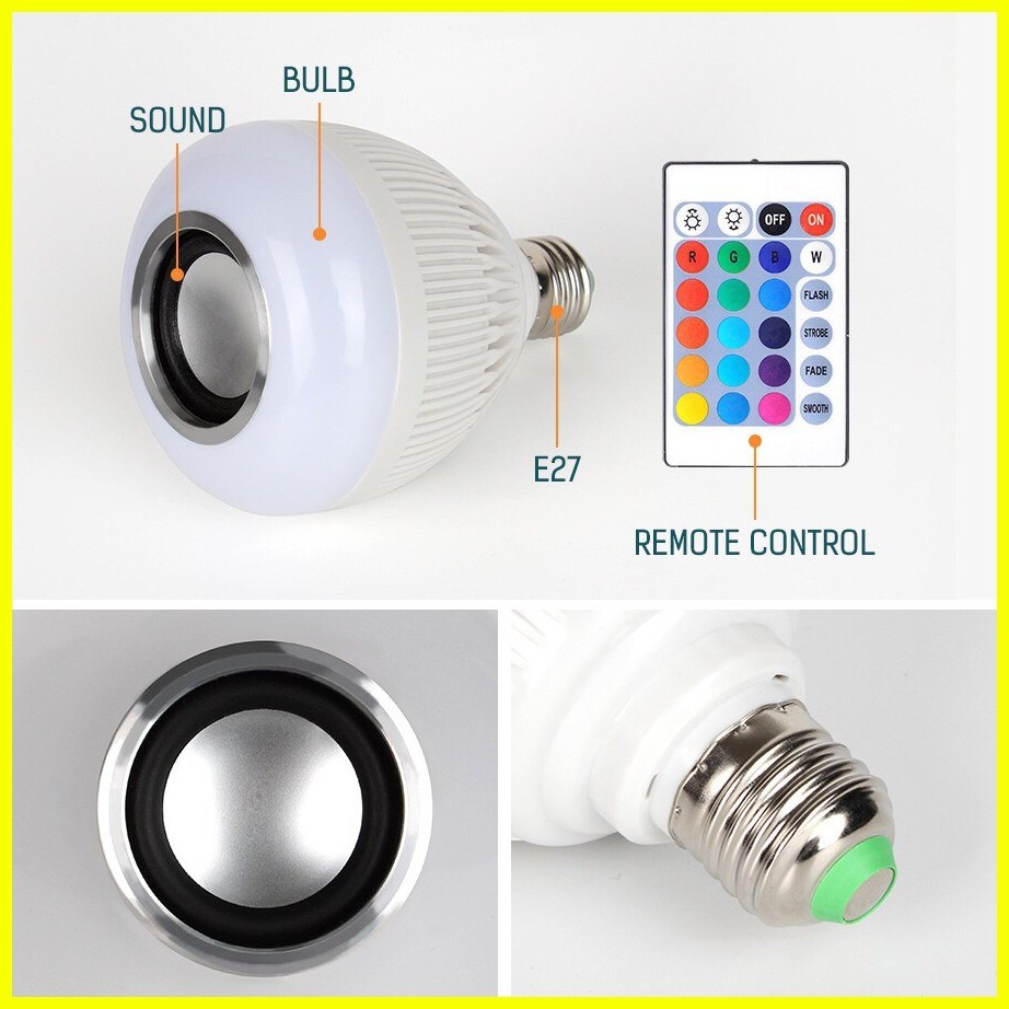 LED Music Bulb Bluetooth Speaker With White Light | Shopee Philippines