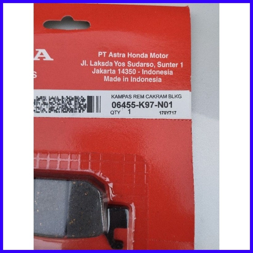 HONDA GENUINE BRAKE PAD SET FOR ADV 150. ADV 160. and PCX 160 ABS ...