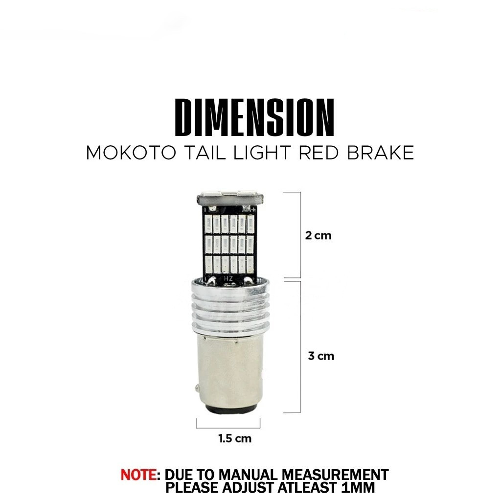 MOTEX TAIL LIGHT RED BRAKE LIGHT 15LED FOR ALL 12v Motorcycle LED Tail ...