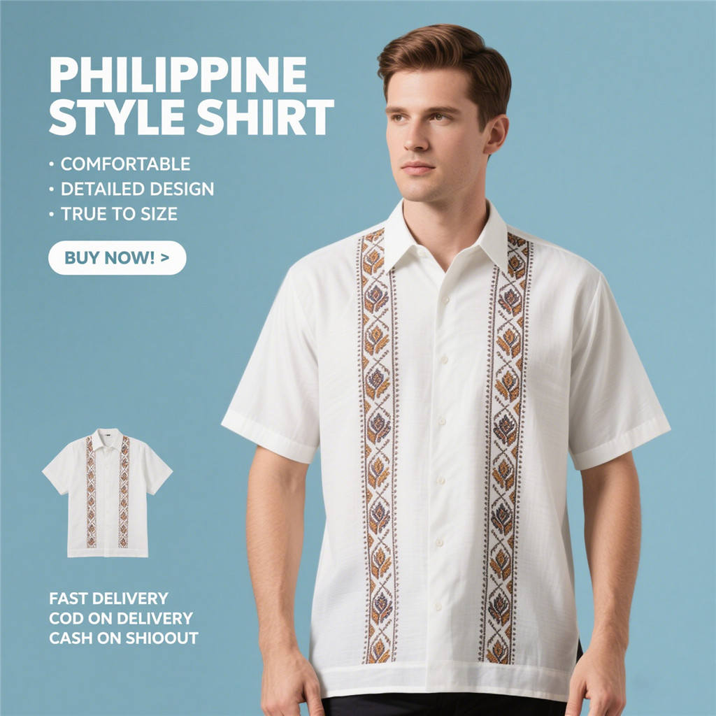 2025 new barong filipiniana Pinya Jusilyn Polo Barong Short Sleeves ...