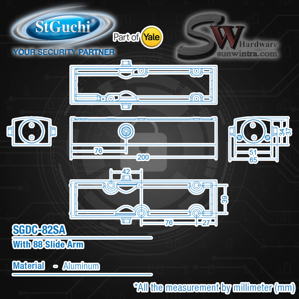 ST GUCHI DOOR CLOSER WITH SLIDE ARM SGDC-82SA | Shopee Philippines