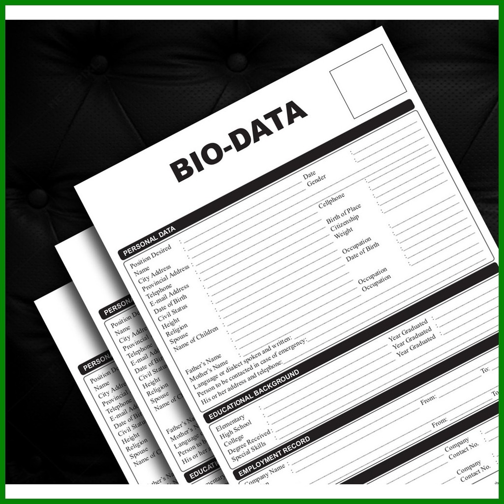 ∣ Personal BioData Forms - CMV Resume Bio Data (L) | Shopee Philippines