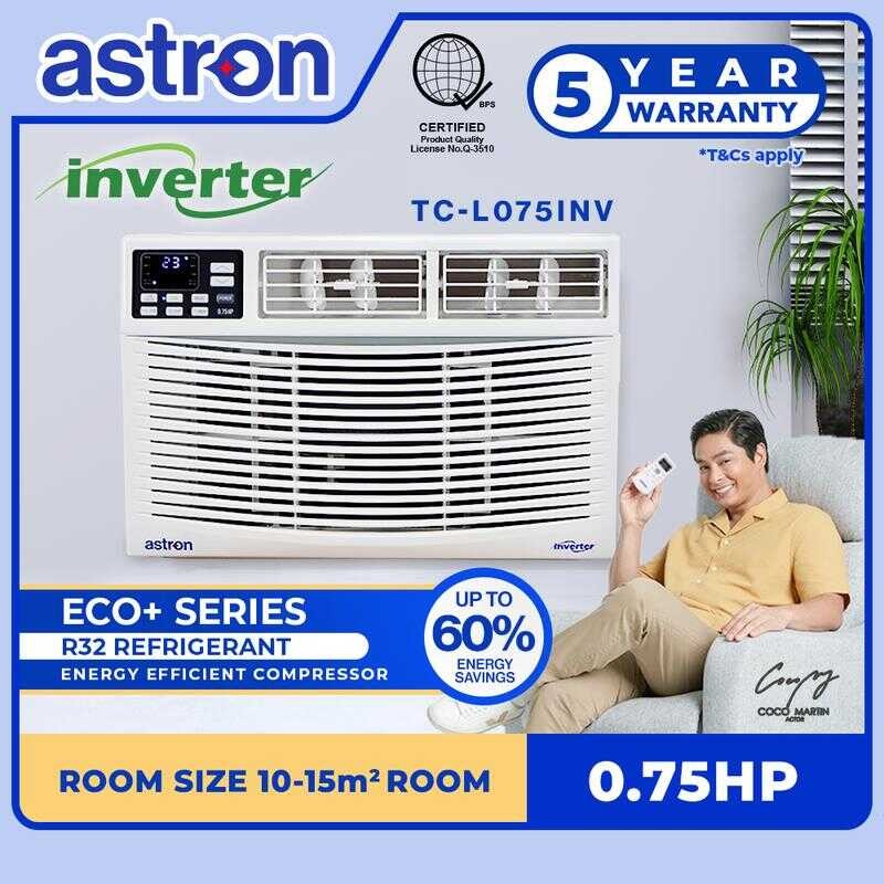 ASTRON Tc-L075inv 0.75Hp Fully Inverter Window Type Aircon | Eco+ ...