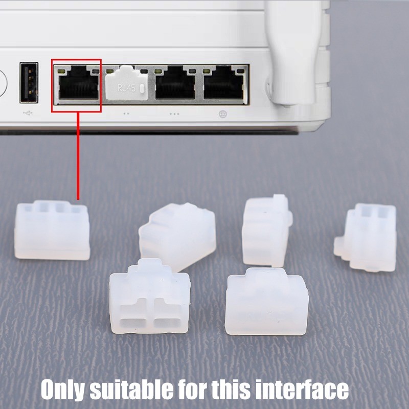 Silicone RJ45 Port Dust Protector | 10 PCs Flexible Ethernet Cover for ...