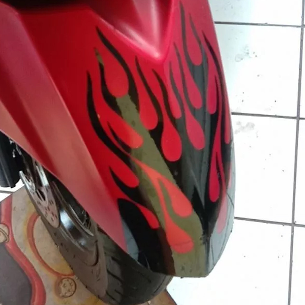 Honda Click Burning Fire Sticker Decals for Motorcycle Waterproof ...