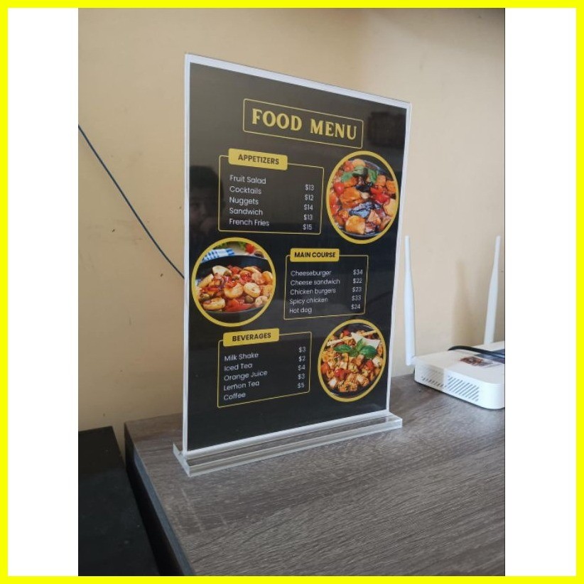 A4 Size Acrylic Elegant Menu Stand/Menu Holder/Menu Board/Menu Board ...
