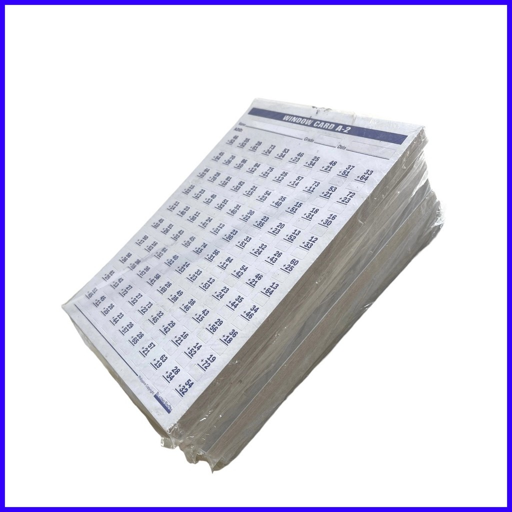 Math Window Card Drills Level 1 & 2 l 50pcs/pack Addition, Subtraction ...