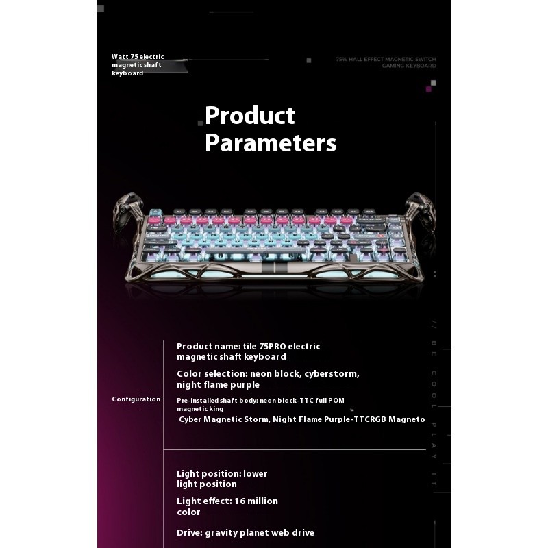 Gravastar Wa 75pro Magnetic Axis Keyboard Full POM Magneto King 0.005RT ...