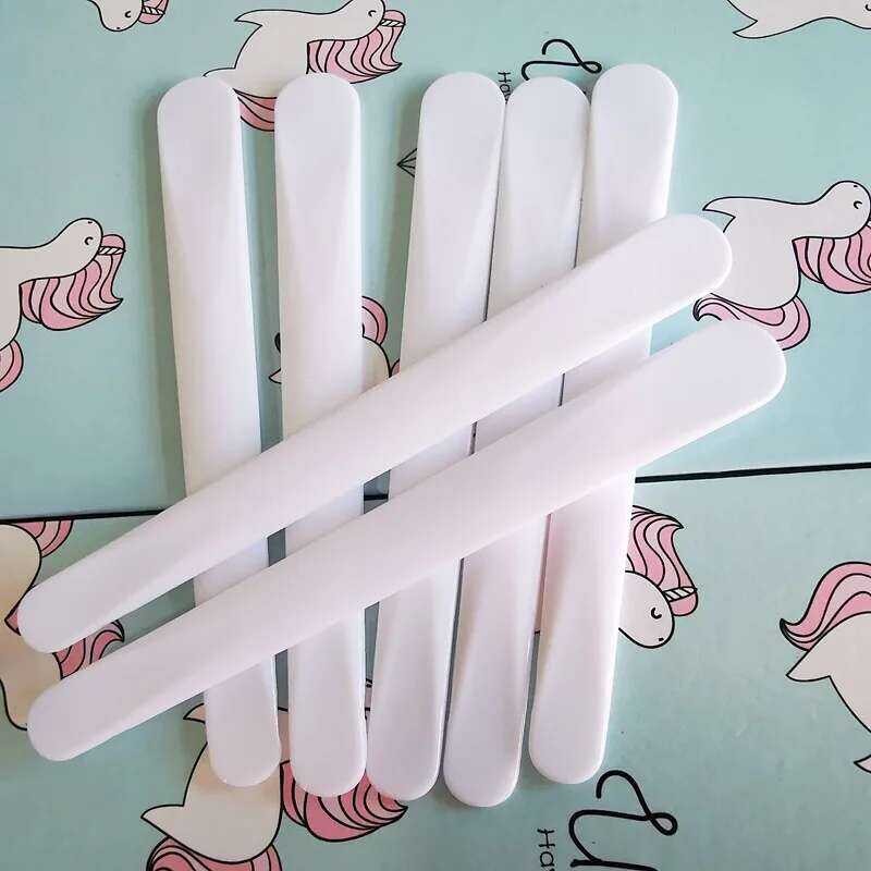 10Pcs Cosmetic Spatula Disposable Curved Scoop Makeup Mask Cream Spoon ...