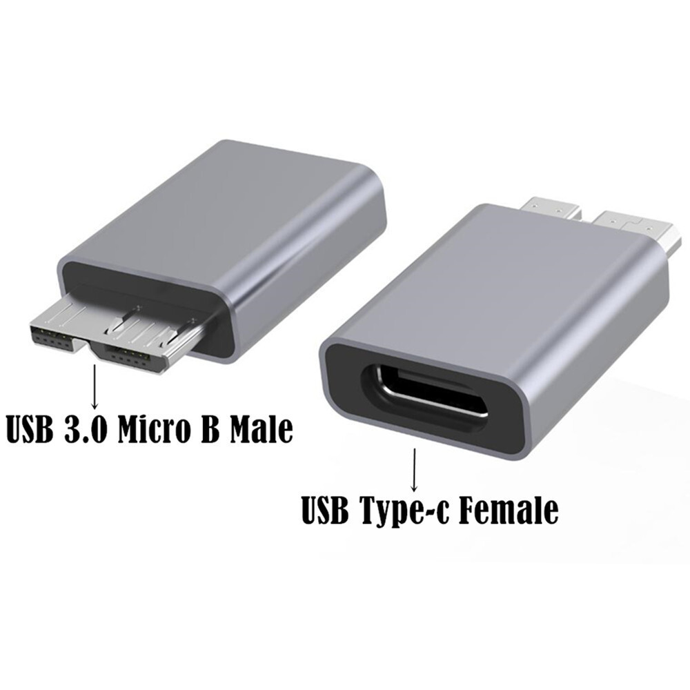 Aluminum Shell Type-C Female to micro B USB3.0 Male Adapter Mac ...