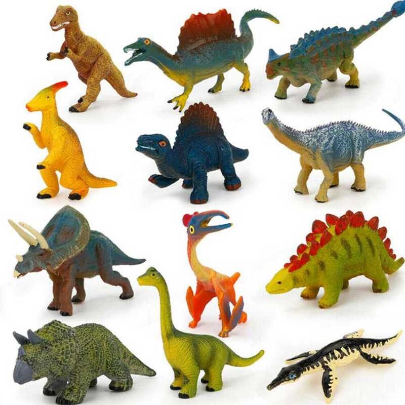 12pcs Mini Dinosaur Model Set - Realistic Wild Animal & Dino Figures ...