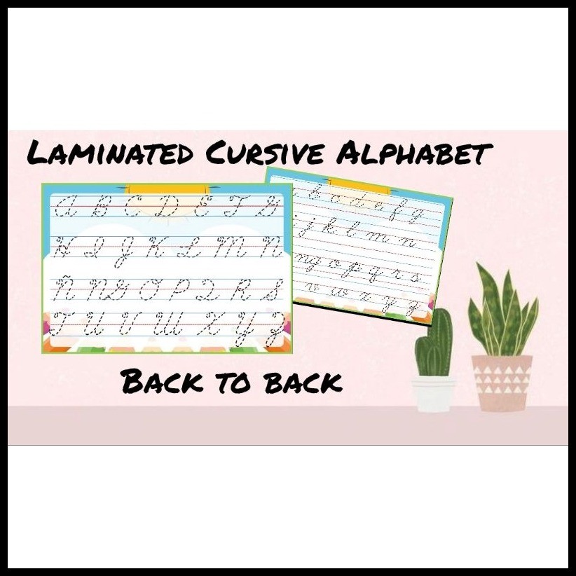 CURSIVE Tracing LAMINATED NAME TRACE, ALPHABET writing for kid A4 size ...