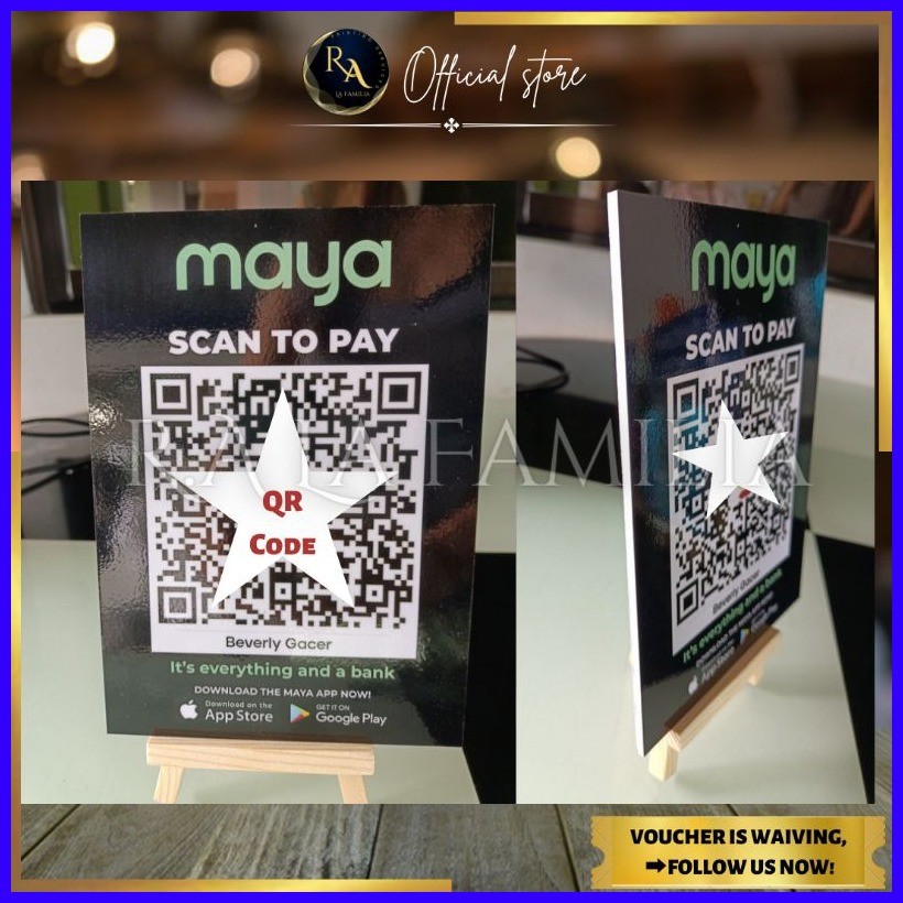 R.A QR CODE ON SINTRA BOARD. 5" x 7". GCASH/MAYA/BPI/UNIONBANK/RCBC P A ...