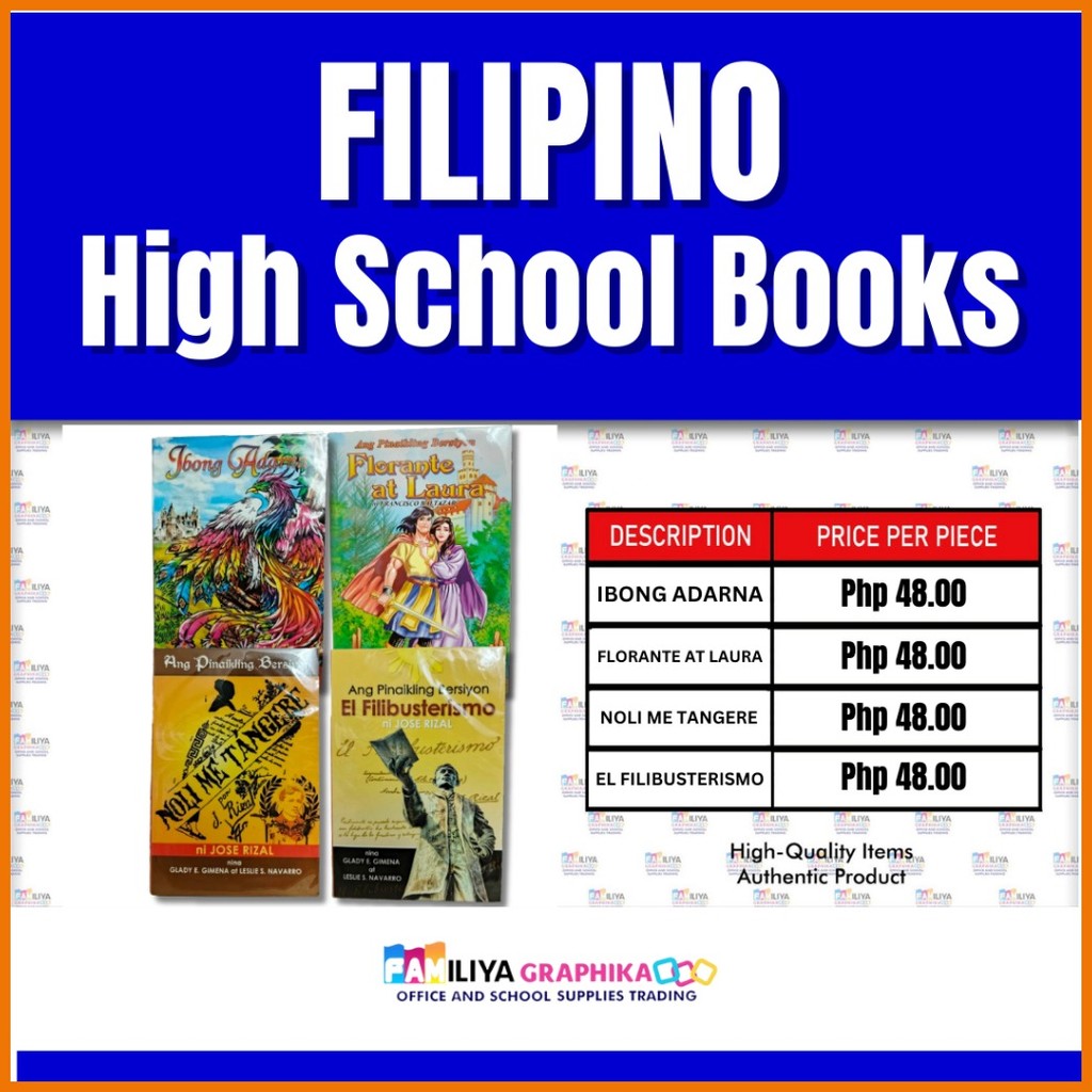 Filipino High School Books - Ibong Adarna, Florante at Laura, Noli Me ...