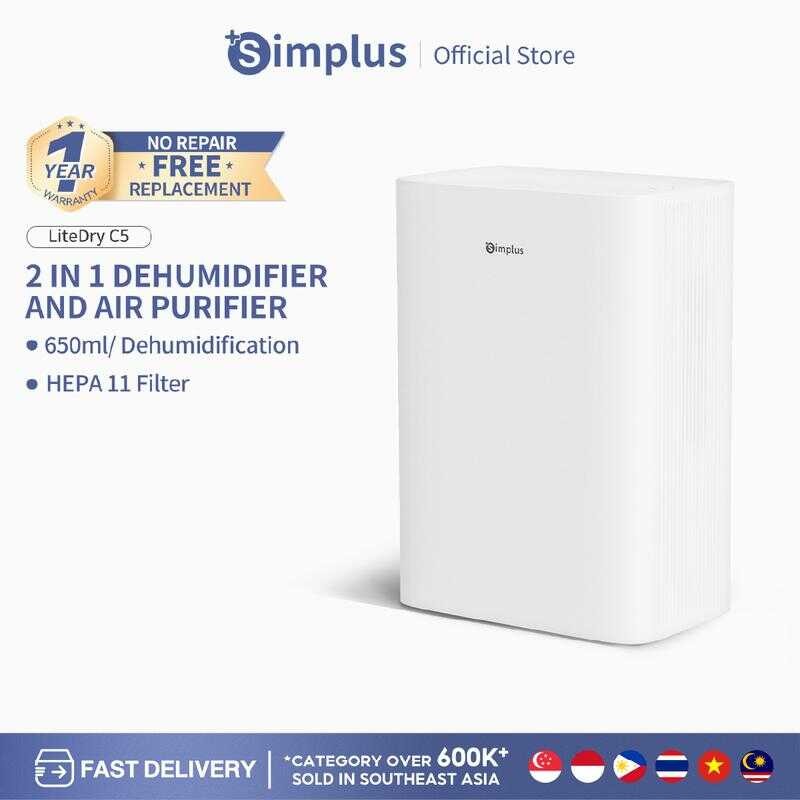 [Hot] Simplus Air Dehumidifier Purifier 2In1 Silent Energy Saving Household Office 1.5L Cush005 ...