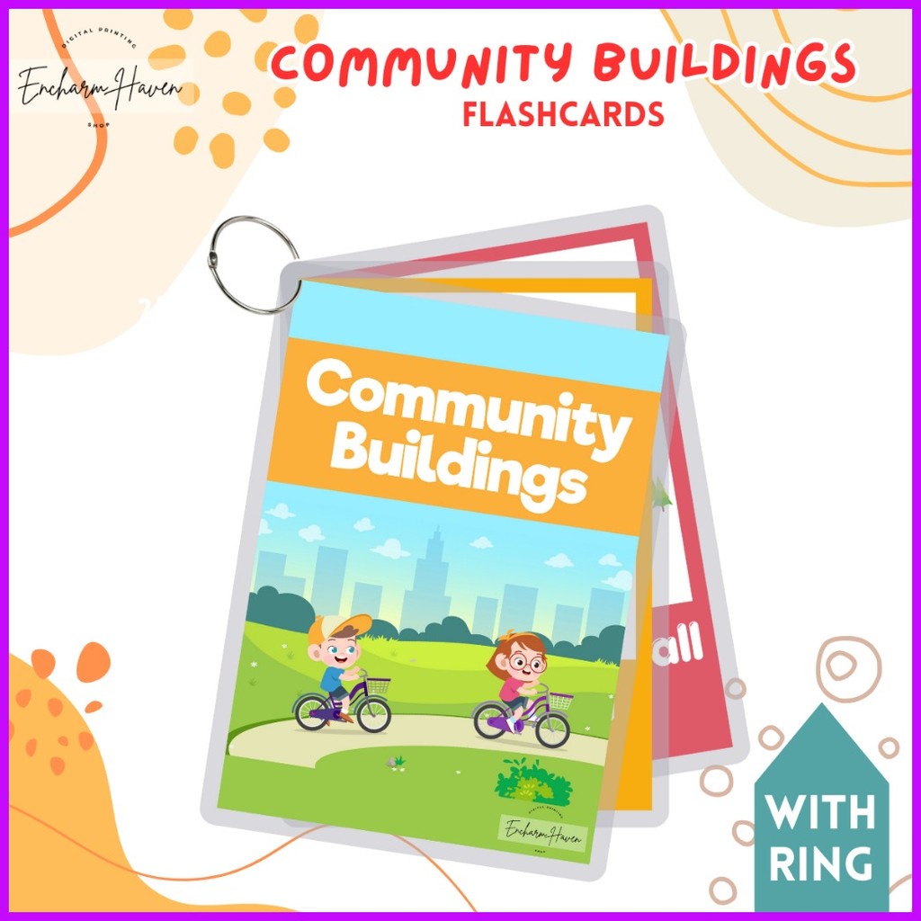 'COMMUNITY BUILDINGS' Fully Laminated Educational Flashcards [24 pcs ...