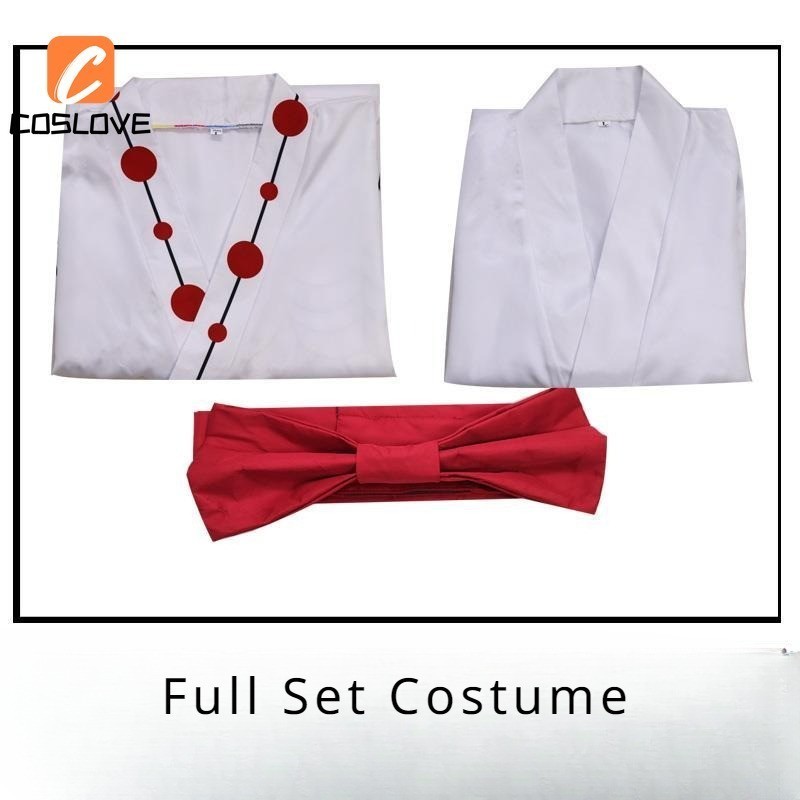 Anime Demon Slayer Rui Cosplay Full Set Costume White Color Kimono ...