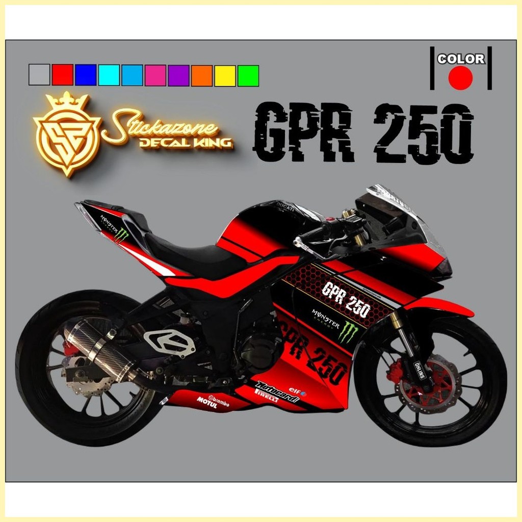 MotorStar GPR 250 FULL STICKER DECALS PRINTED LAMINATED STICKAZONE ...