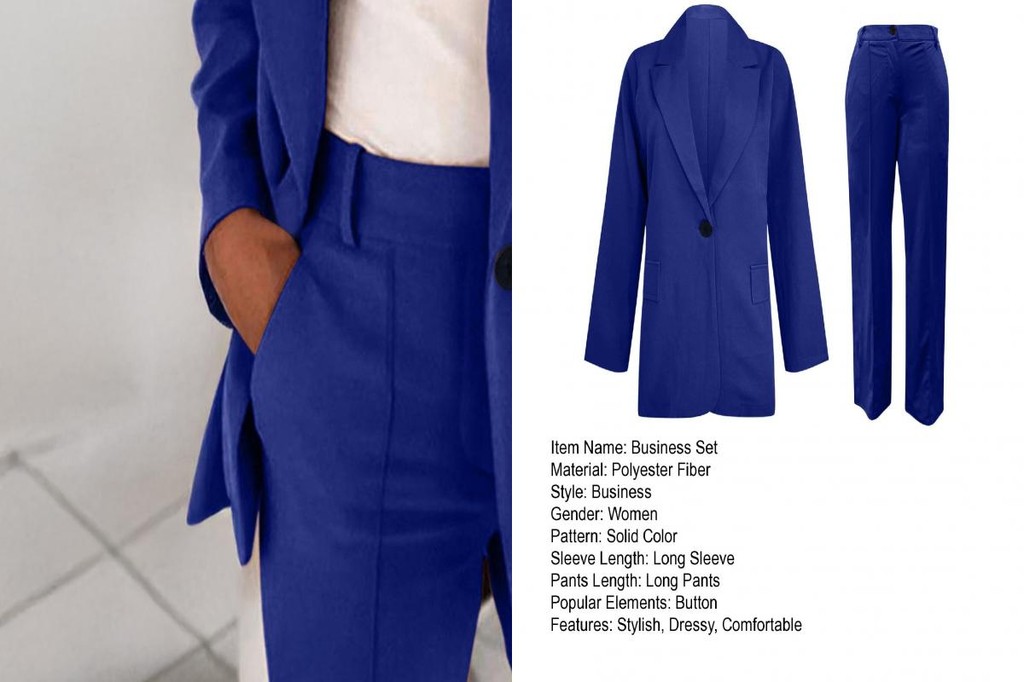 [ER] Polyester Fiber Suit Daily Commuting Outfit Stylish Women's ...