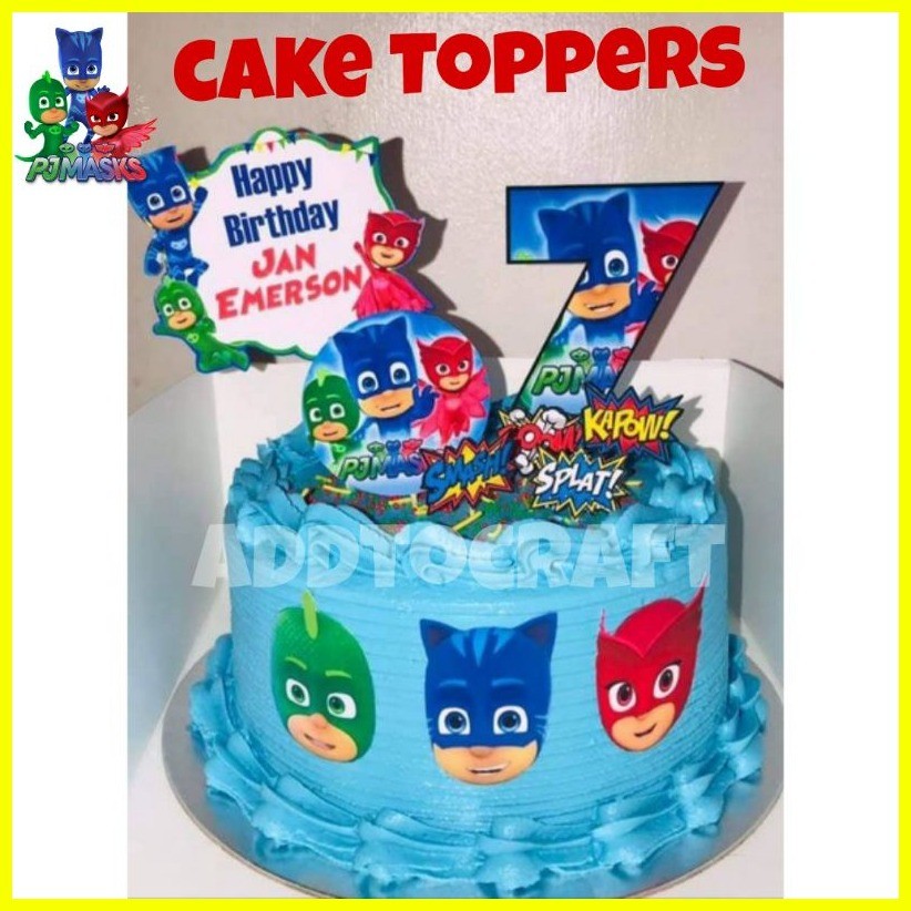 PJ MASK Theme Cake Toppers Customized | Shopee Philippines
