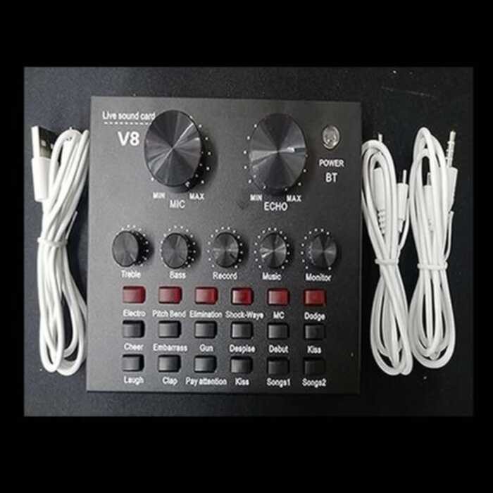 D2 V8 Sound Card, Effects Board With Audio Mixer For Streaming, Voice ...