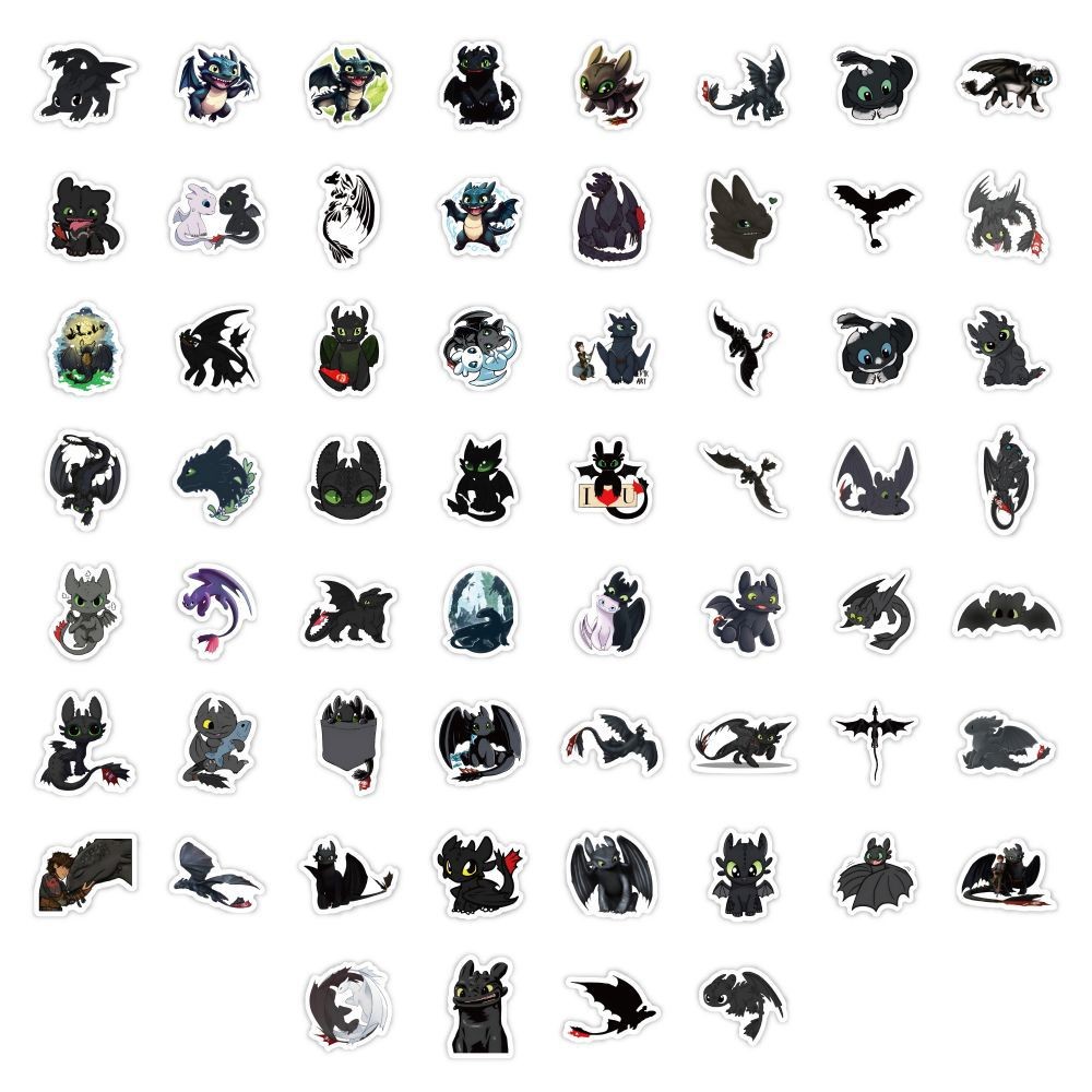 Toothless Diy Stickers 60pcs How To Train Your Dragon Handbook ...