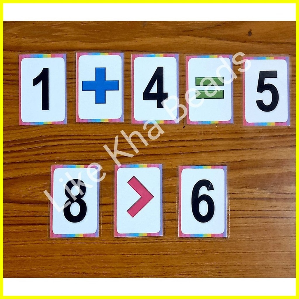 Laminated Flash cards Numbers 1 to 20 with Math Symbols | 30 pcs ...