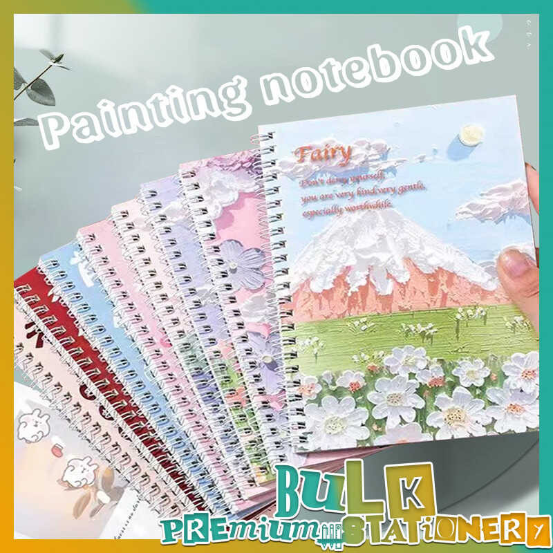 BK A5 Coil Notebook Double-Sided Writing Aesthetic Oil Painting Style ...