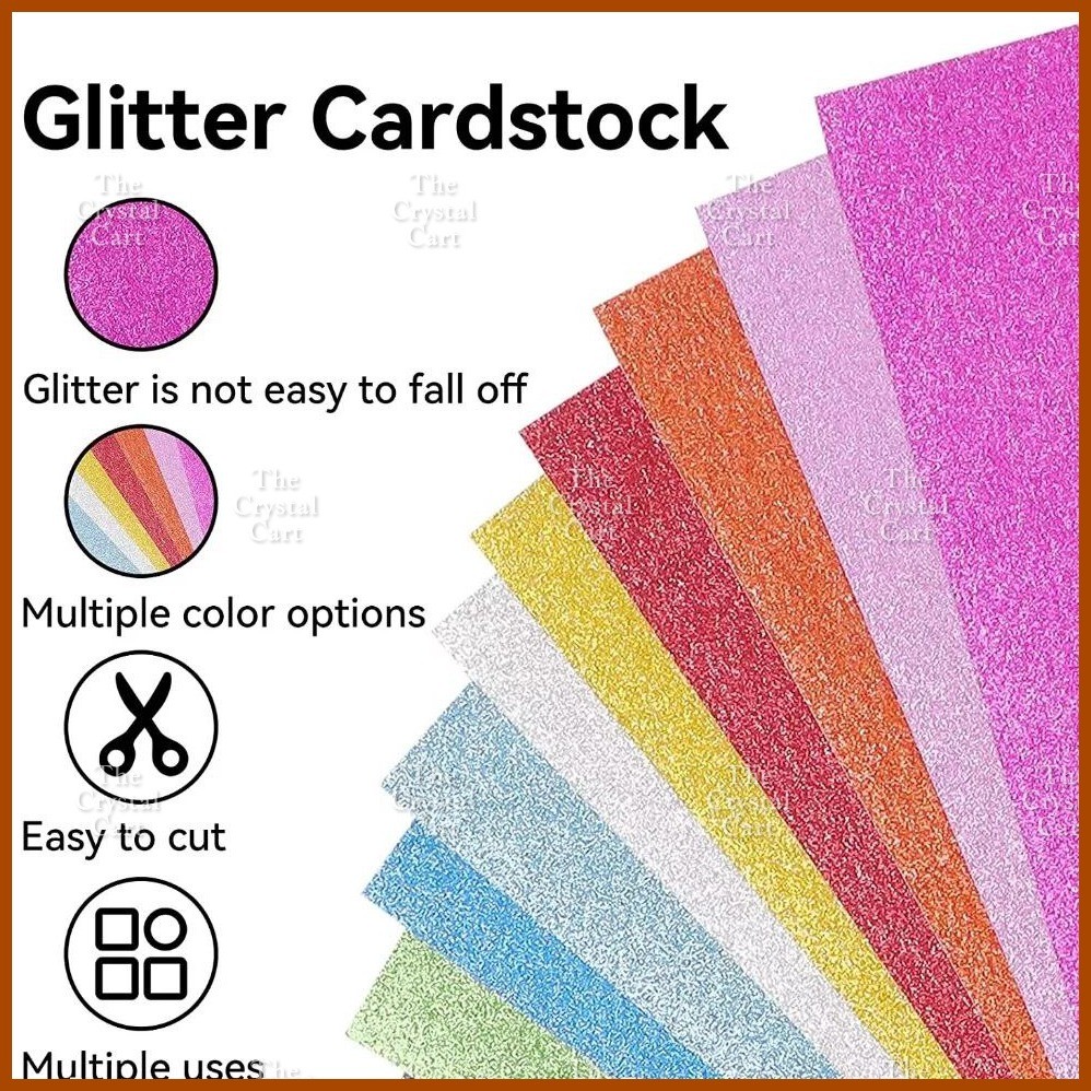 10pcs 250gsm/80gsm Glitter and Shiny MetallicMirror Cardstock Board DIY ...