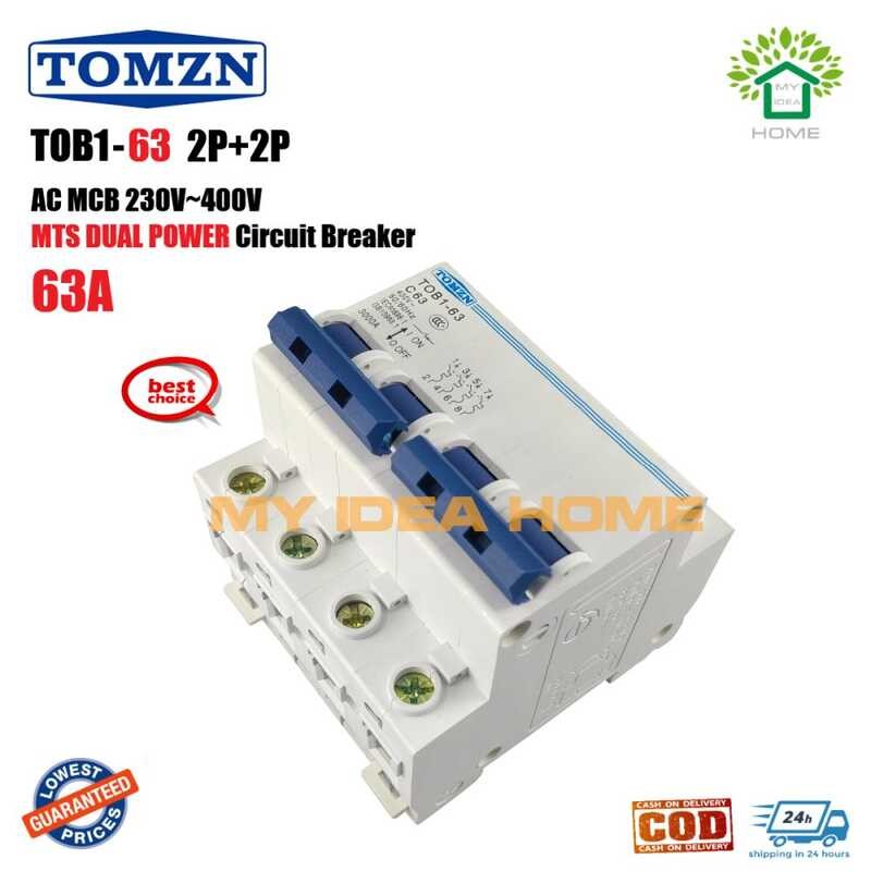 TOMZN COD P A MTS Dual Power Manual Transfer Switch Circuit Breaker MCB ...