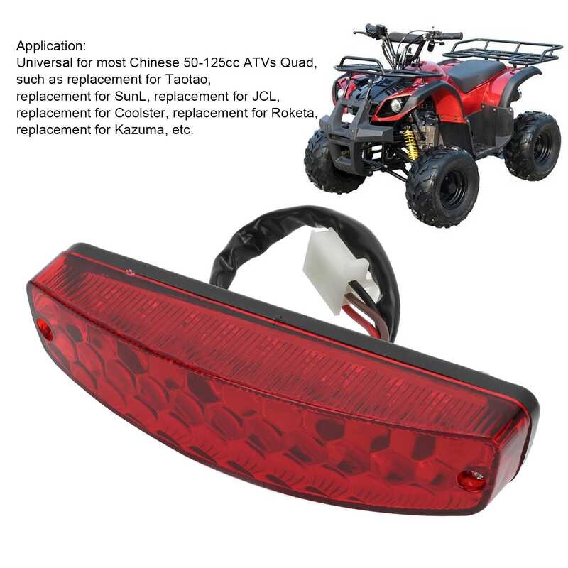 ATV Atv Tail Brake Light LED Taillight Waterproof For 50‑125Cc Quad ...