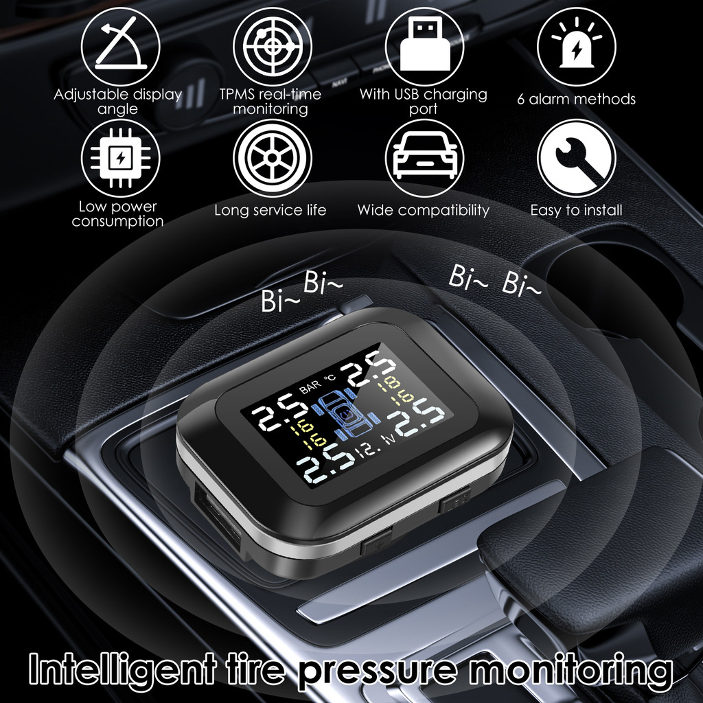 Auto Tire Pressure Digital Meter – Wireless TPMS Diagnostic Tool, Real-Time Car Tire Pressure ...