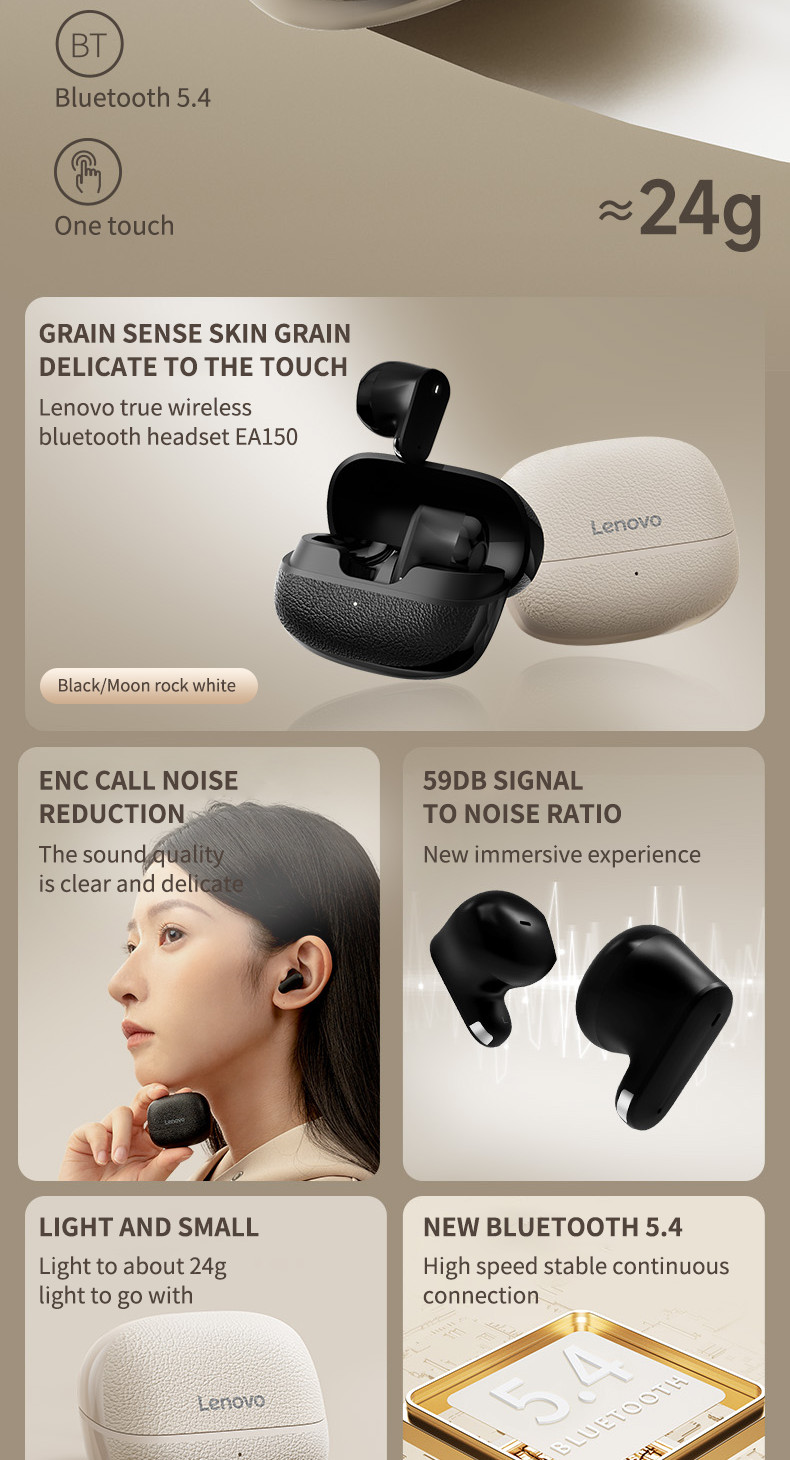 Lenovo Earbuds EA150 sports Bluetooth Wireless Earbuds TWS In Ear Short ...