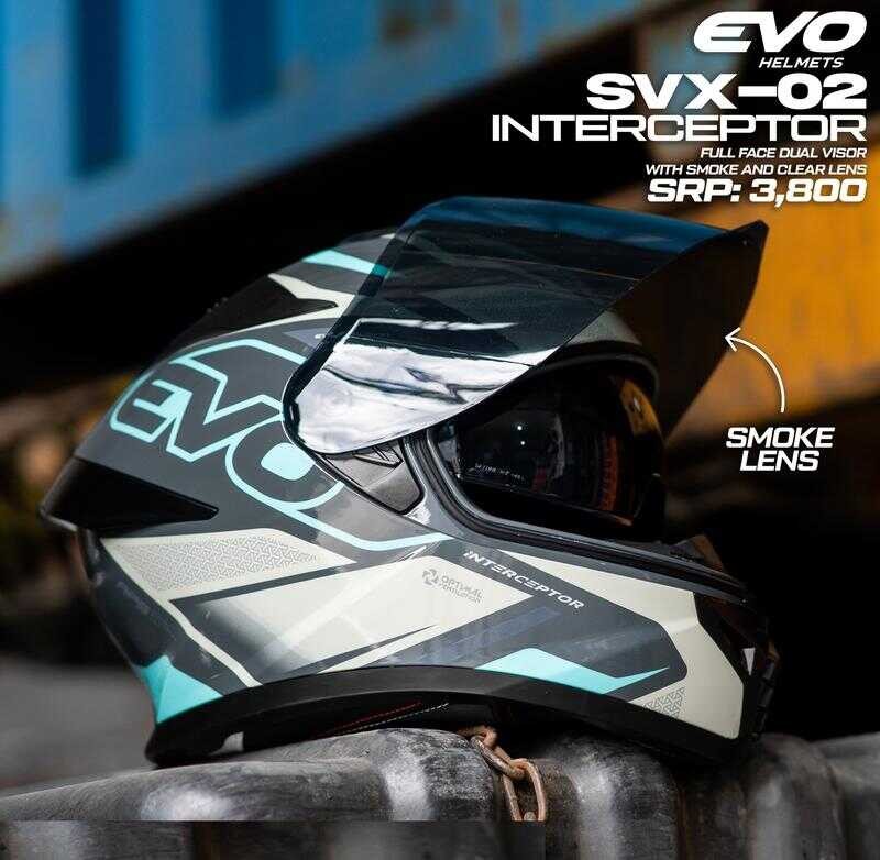 EVO HELMET Svx02 INTERCEPTOR DUAL VISIOR WITH CLEAR LENS | Shopee ...