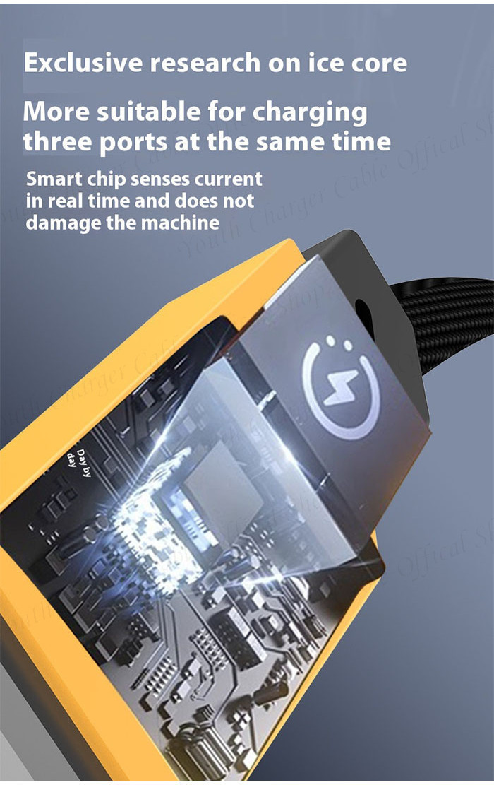 240W Super Fast Charging Data Cable 3-in-1 USB to ios/Type C/Micro ...