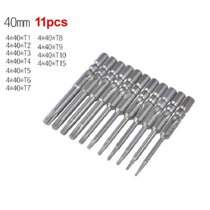 11Pcs 40mm length 800 Electric 4mm Round Shank Magnetic Star Torx ...