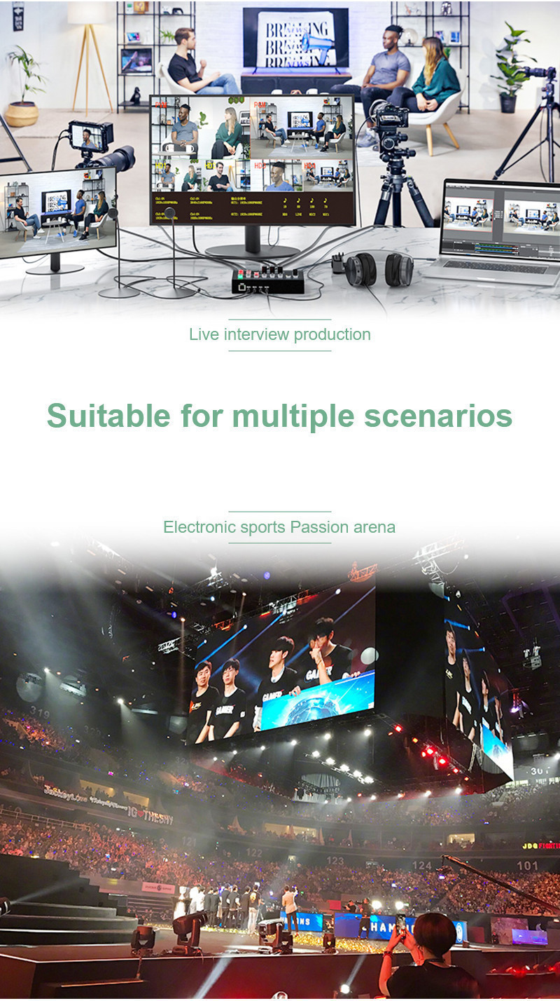 4K HDMI Video Mixer Switcher Multi Camera Streaming Live Production ...