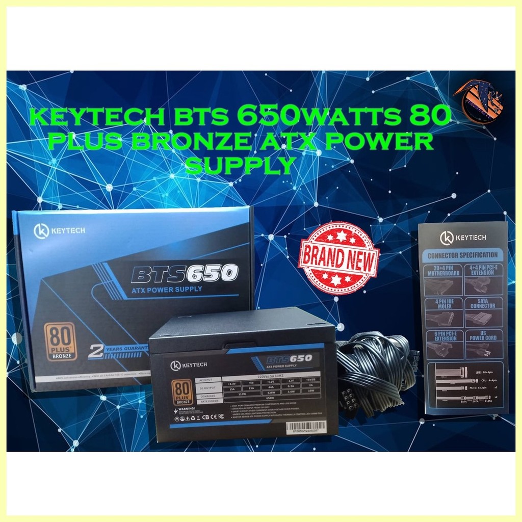 ⊞ Keytech BTS 650 watts tru Rated 80+ Bronze | Shopee Philippines