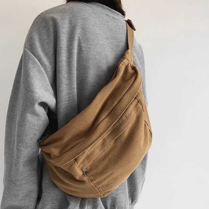 rean INS Style Solid Color Simple Chest Bag Men's Crossbody Bag Trendy ...
