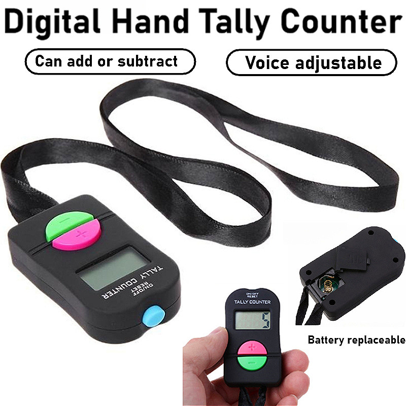 Digital Hand Tally Counter Electronic Manual Clicker Golf Gym Hand Held ...