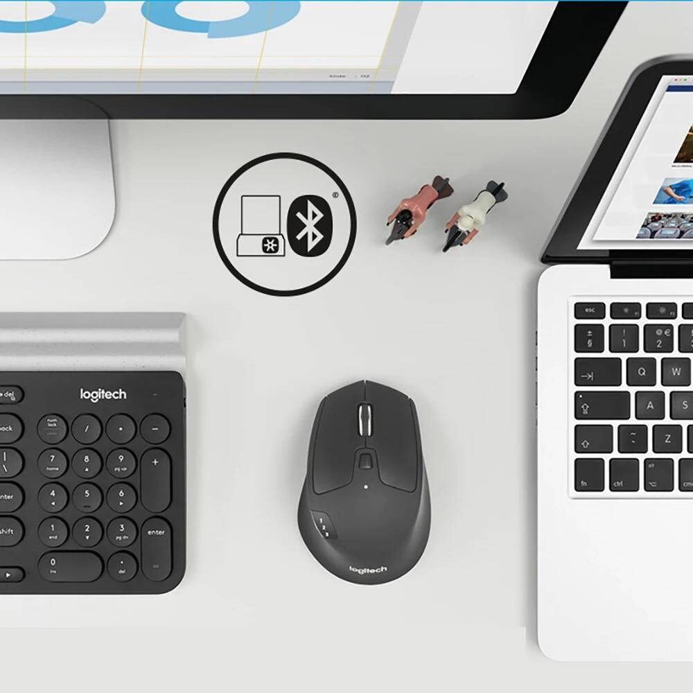 M720 Logitech Wireless 2.4GHz Bluetooth 1000DPI Mice Unifying Dual Mode ...