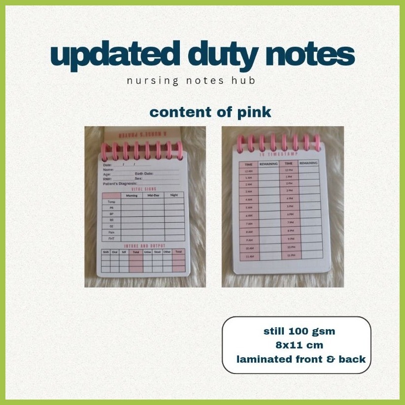 HOSPITAL DUTY NOTES I NURSING NOTES HUB | Shopee Philippines