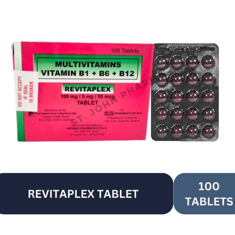 Revitaplex Vitamin B Complex Tablet L 10, 50 & 100 Tabs Exp Date: June ...