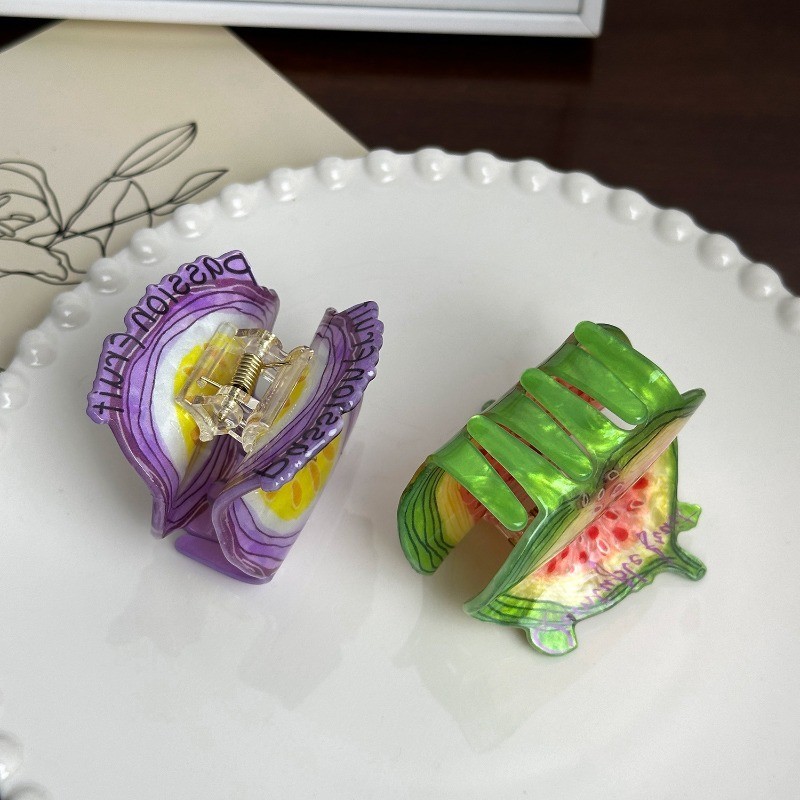 JOJO COCO Acetic Acid Hair Clip Cute Versatile Fruit Hair Clip Niche ...